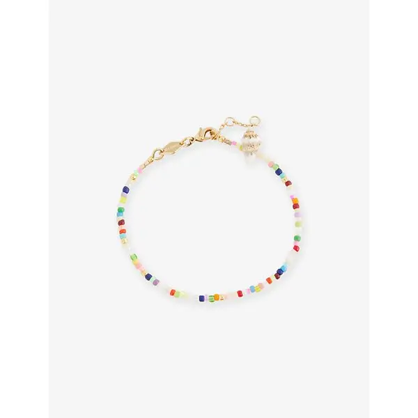 Anni Lu 18ct -plated Brass And Glass Bead Bracelet - Gold