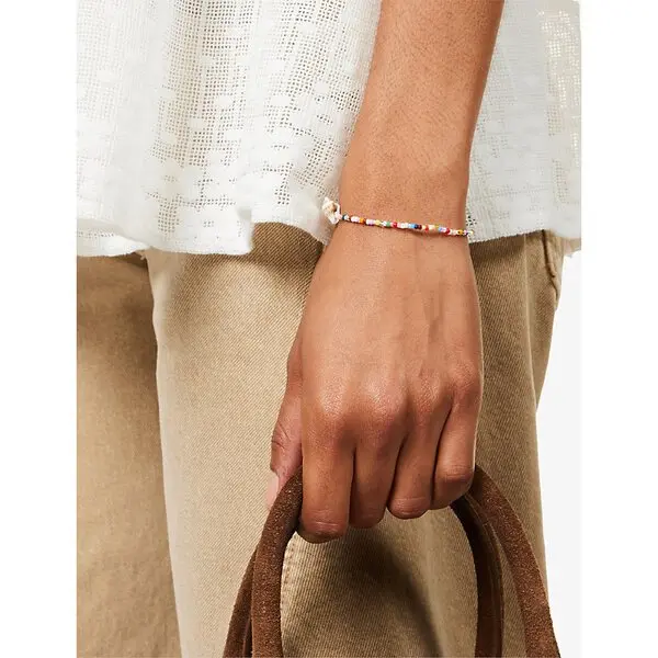 Anni Lu 18ct -plated Brass And Glass Bead Bracelet - Gold