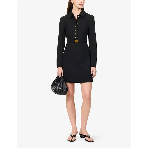 ME+EM Belted Textured Woven Mini Dress