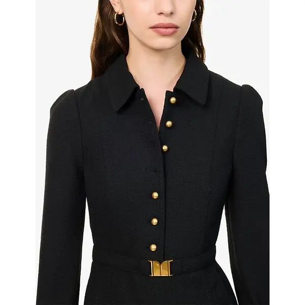 ME+EM Belted Textured Woven Mini Dress