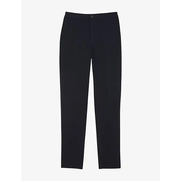Sandro Tapered-leg Mid-rise Jersey Trousers