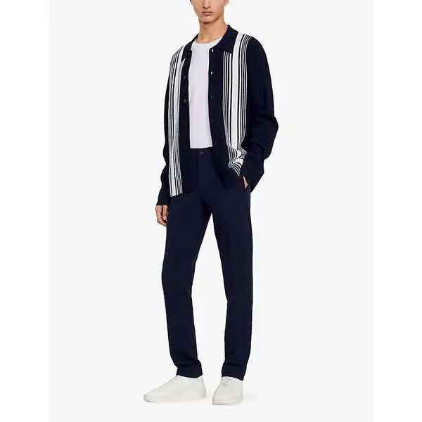Sandro Tapered-leg Mid-rise Jersey Trousers