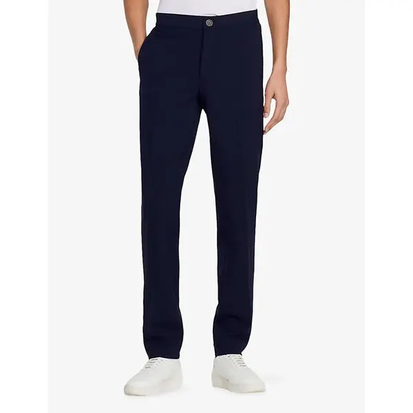 Sandro Tapered-leg Mid-rise Jersey Trousers