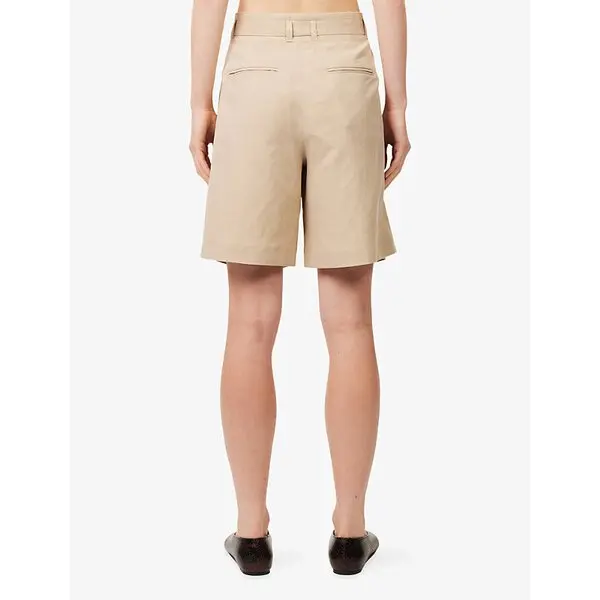ME+EM Pleated Linen Blend Shorts
