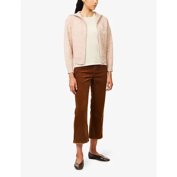 Isabel Marant Étoile Koxy Intarsia-logo Knit Zip Cardigan - Pink