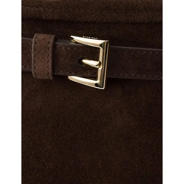 Prada Bonnie Large Suede Top Handle Bag - Brown