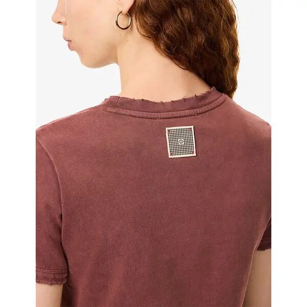 SIEDRES Corvo Embroidered Washed Cotton-jersey T-shirt
