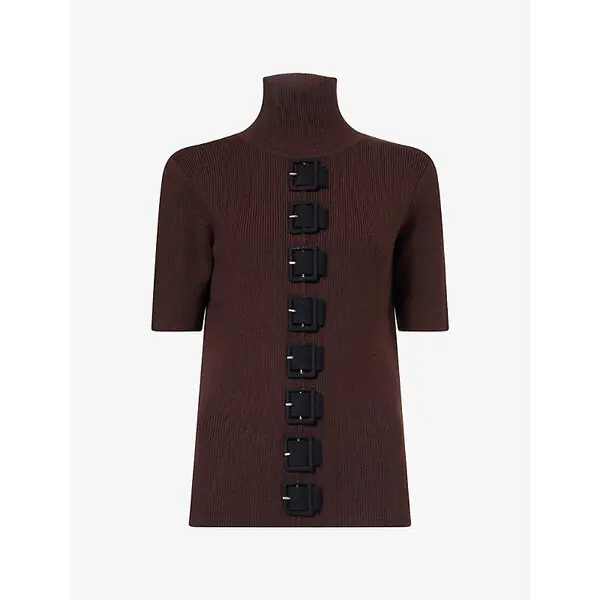 ZANKOV Silvina Buckle-embellished Wool Top