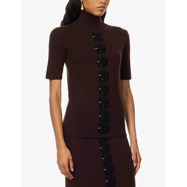 ZANKOV Silvina Buckle-embellished Wool Top