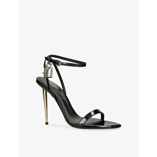 TOM FORD Padlock 105 Patent Leather Heeled Sandals