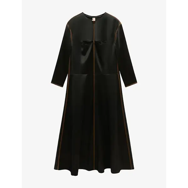 Marni Contrast-stitch Satin Midi Dress