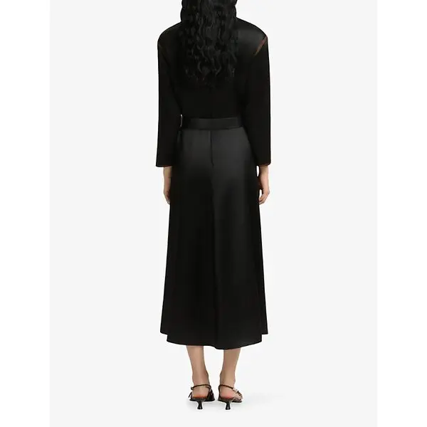 Marni Contrast-stitch Satin Midi Dress