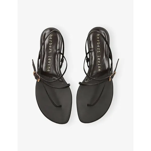 HERBERT LEVINE Starry Eyed Leather Flat Sandals