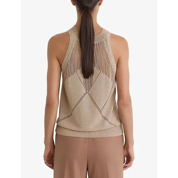 REISS Maya Knitted Cotton-blend Vest Top