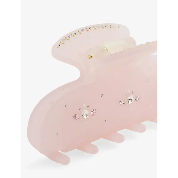 EMI JAY Sweetheart Crystal-embellished Acetate Hair Clip - Blush Drop