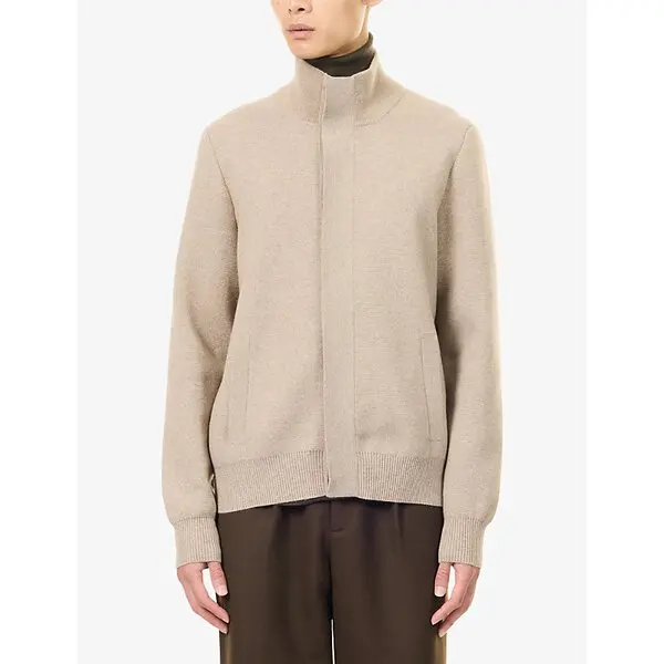 Dunhill High-neck Knitted Bomber Jacket
