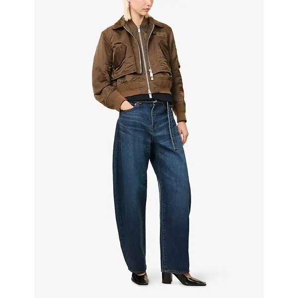 Sacai Overlay Funnel Neck Woven Jacket