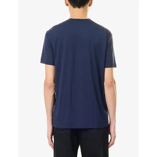 TOM FORD Crew-neck Lyocell And Cotton T-shirt - Ocean Cavern