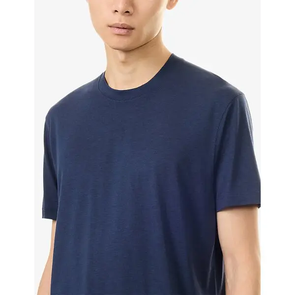 TOM FORD Crew-neck Lyocell And Cotton T-shirt - Ocean Cavern