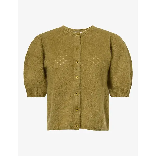 FRAME Airy Short-sleeve Cashmere Cardigan