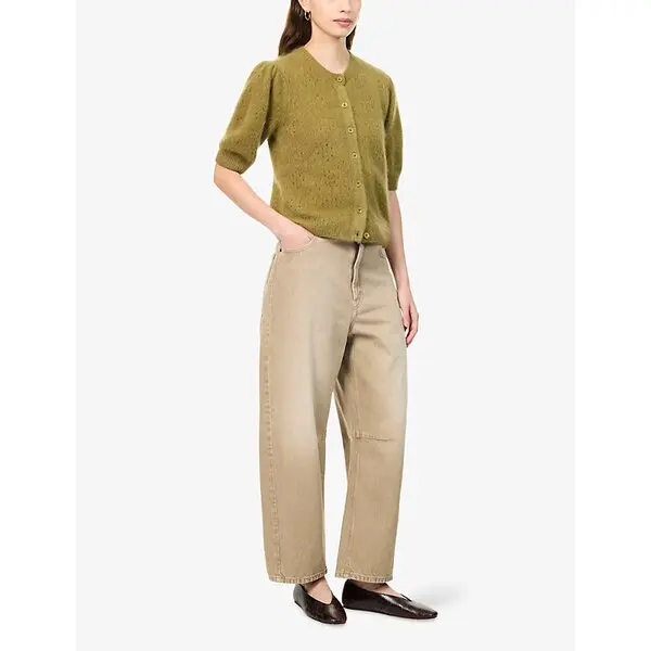 FRAME Airy Short-sleeve Cashmere Cardigan