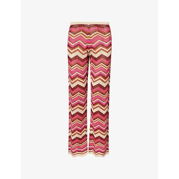 Devon Windsor Cierra Chevron-stripe Knitted Trousers