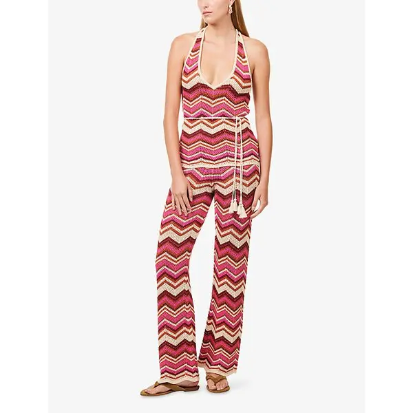 Devon Windsor Cierra Chevron-stripe Knitted Trousers