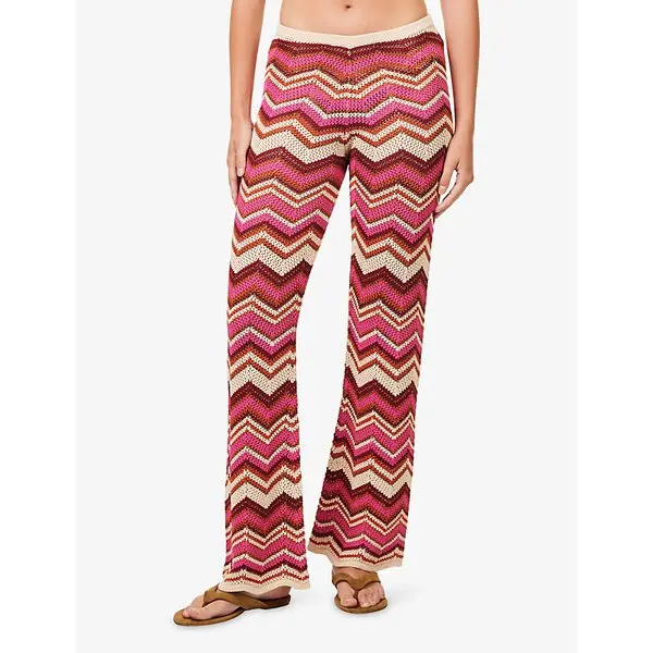 Devon Windsor Cierra Chevron-stripe Knitted Trousers