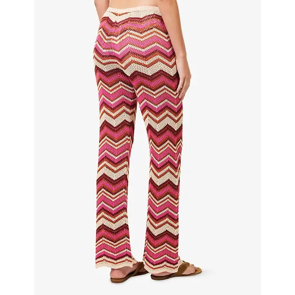 Devon Windsor Cierra Chevron-stripe Knitted Trousers