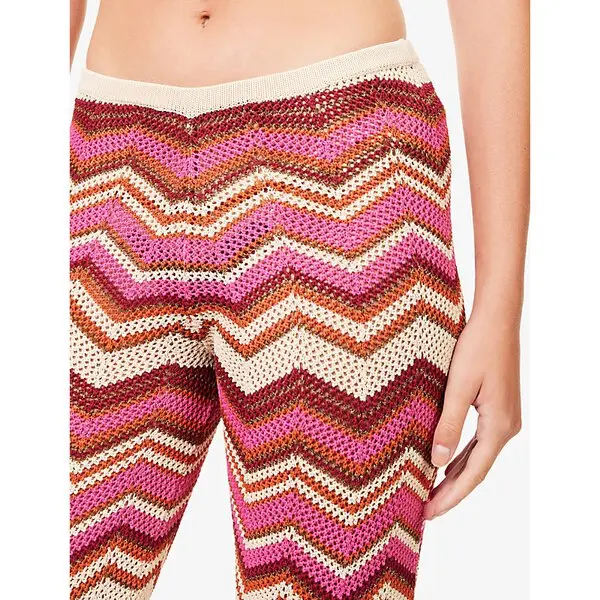 Devon Windsor Cierra Chevron-stripe Knitted Trousers