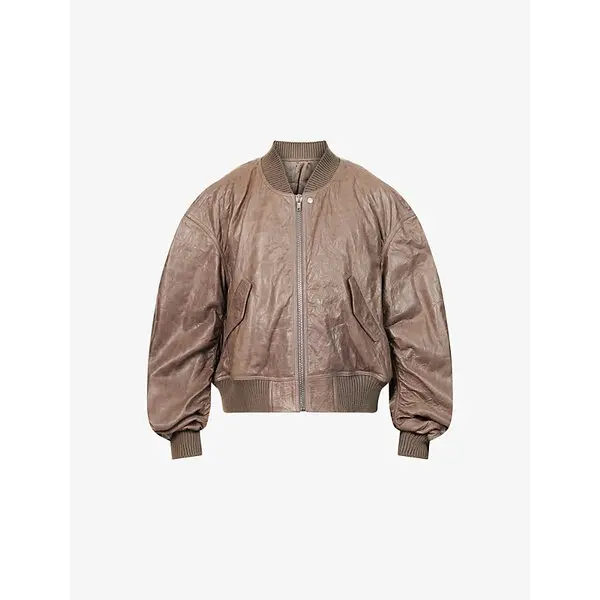 Rick Owens Leather Bomber Jacket