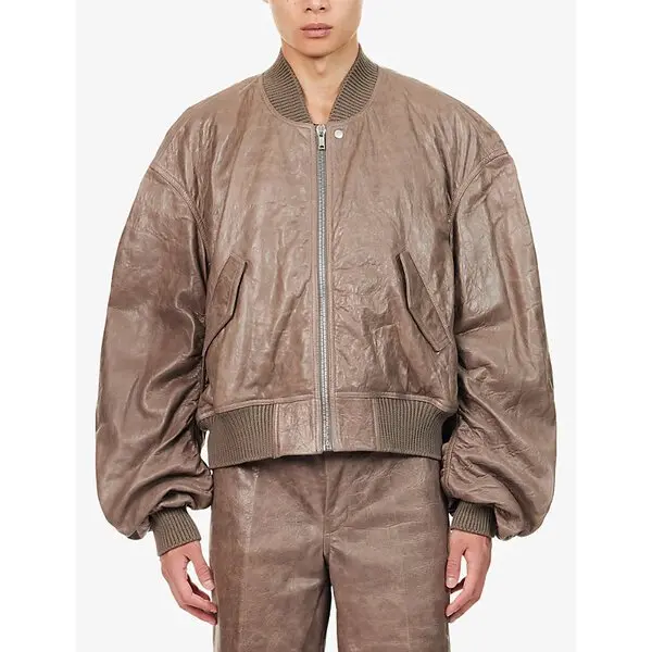 Rick Owens Leather Bomber Jacket
