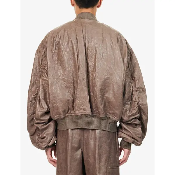 Rick Owens Leather Bomber Jacket