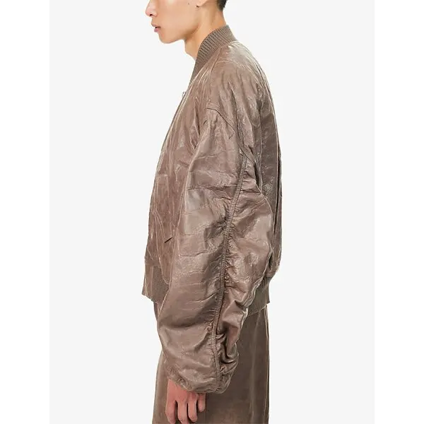 Rick Owens Leather Bomber Jacket