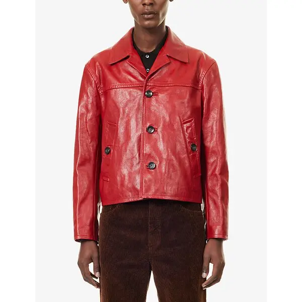 WALES BONNER Kamala Leather Jacket