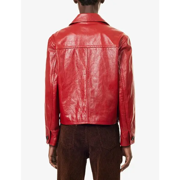 WALES BONNER Kamala Leather Jacket