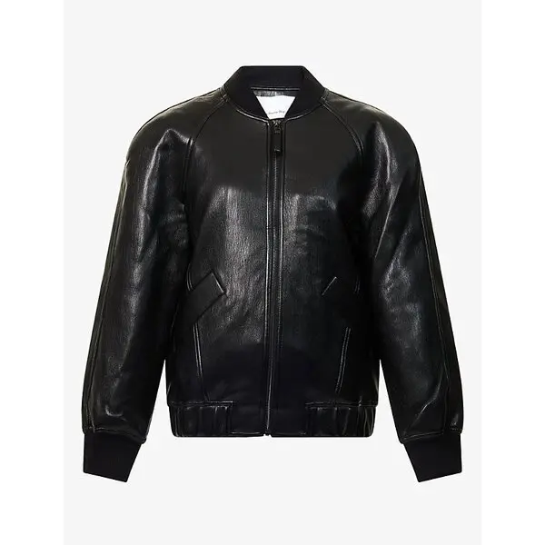 THE FRANKIE SHOP Alena Faux-leather Bomber Jacket - Black