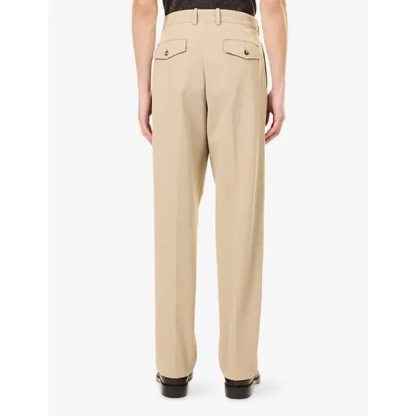 THE ROW Tomasino Pleated Wide-leg Cotton Trousers