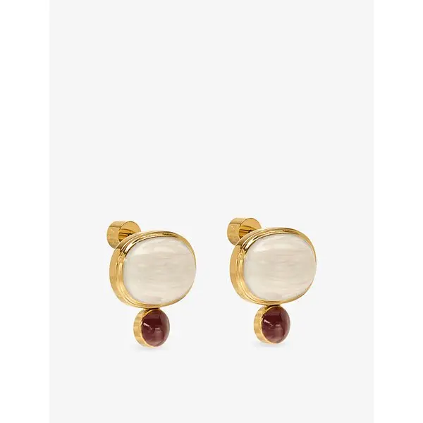 HEAVEN MAYHEM Solara 18ct Pvd Plated Stainless-steel Earrings With Enamel - Gold