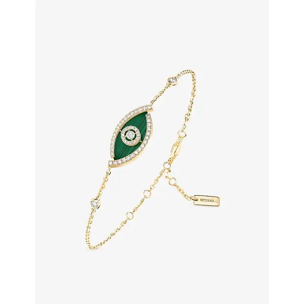 Messika 18ct Gold, Malachite, And Diamond Bracelet - Yellow