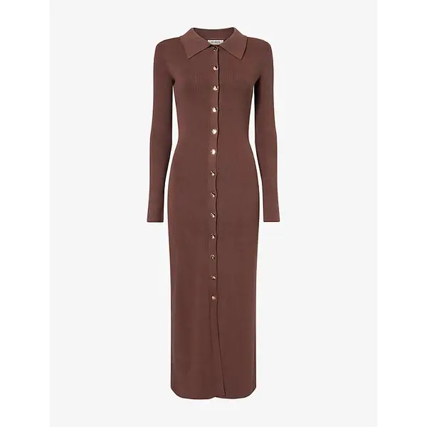 4TH & RECKLESS Taye Button-up Knitted Midi Dress