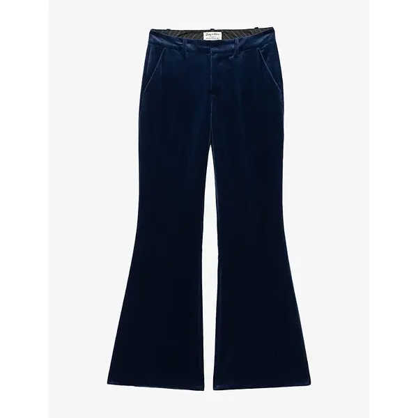Zadig&Voltaire Velvet Flared-leg Trousers - Marine