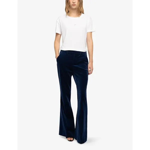 Zadig&Voltaire Velvet Flared-leg Trousers - Marine