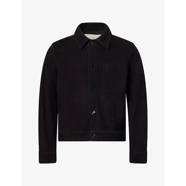 AMI Paris Suede Jacket With Embossed Logo