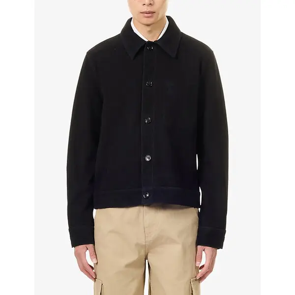 AMI Paris Suede Jacket With Embossed Logo
