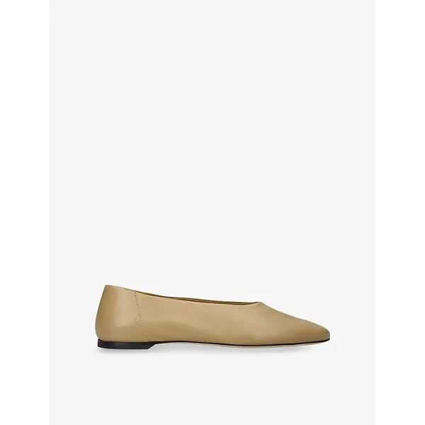 TOTEME Leather Ballet Flats - Beige