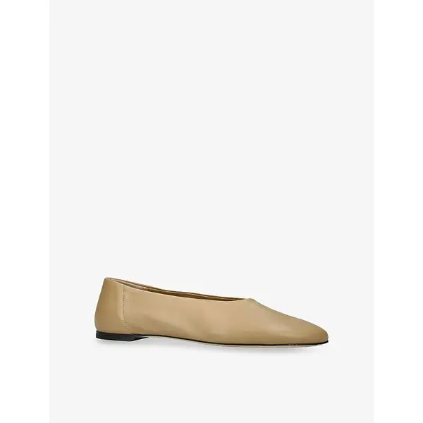 TOTEME Leather Ballet Flats - Beige