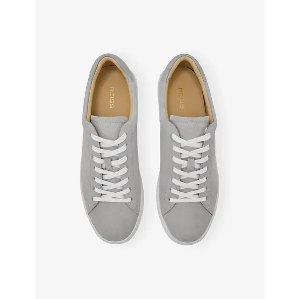 REISS Finley Nubuck Leather Lace-up Trainers