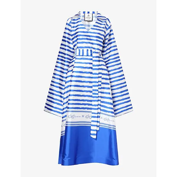 ARAM Striped Relaxed-fit Satin Kaftan