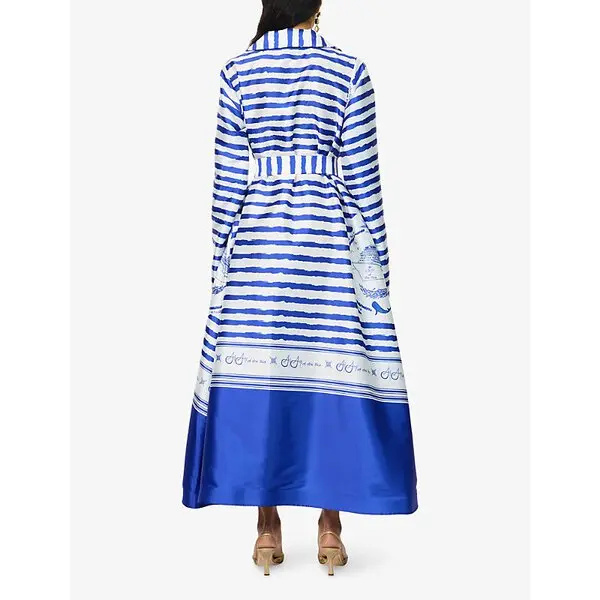 ARAM Striped Relaxed-fit Satin Kaftan